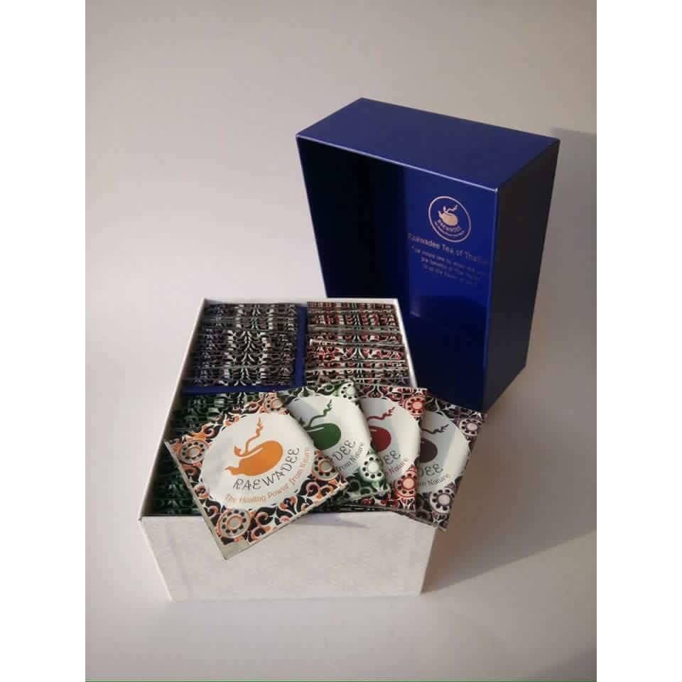 ชาใบหม่อนออร์แกนิคผสมสมุนไพรไทย แบรนด์ Raewadee แบบ 100 ซอง รวม 4 สูตร ...