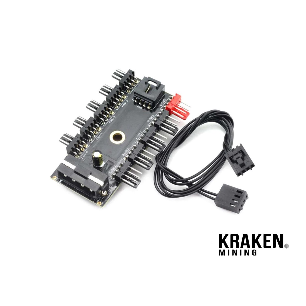 Fan Hub Molex 4 Pin SATA 10 พอร์ต 4 พิน PWM Fan HUB CONTROLLER | Shopee ...