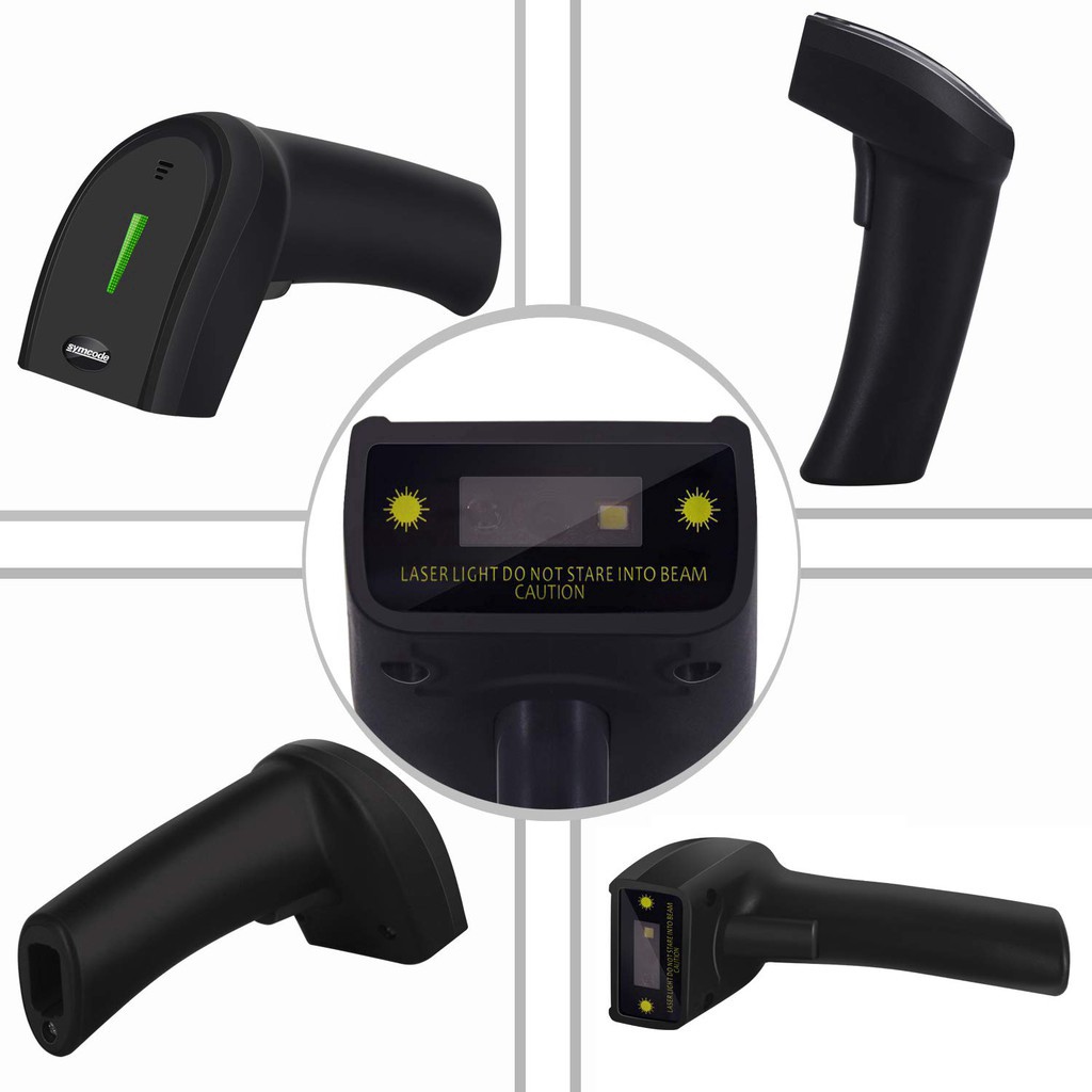 newSymcode Wireless Barcode Scanner 30-100 Meter Transfer Bar Code ...