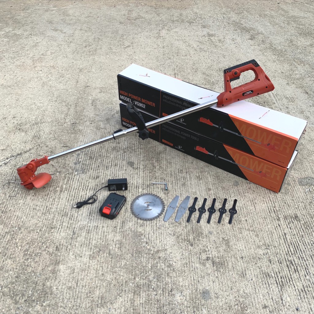 เครื่องตัดหญ้าแบตเตอรี่ แบต 2 ก้อน เล็มหญ้า แบนด์ดัง vergin 128V 10,000 mAhเครื่องเล็มหญ้า ...