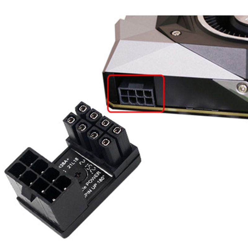 Rr Gpu Vga Pcie 8 Pin 6 Pin U Turn 180 องศา อะแดปเตอร์เชื่อมต่อพาวเวอร์
