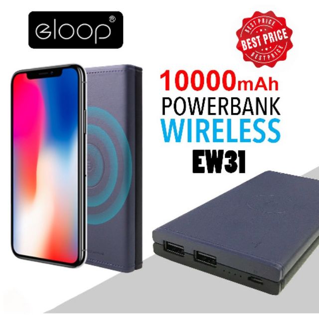 Powerbank Wireless Eloop E31 ของแท้!!! 10000mAh ชาร์จแบบไร้สาย มีรับประกัน1ปี | Shopee Thailand