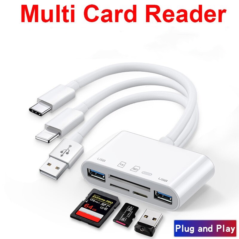 Type-C / USB to Micro SD(TF) / SD Card / USB3.0 OTG adapter multi card ...