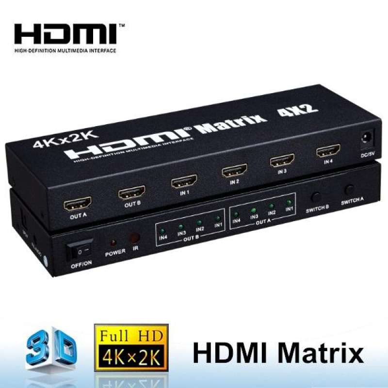HDMI New HDMI Matrix 4X2 Switch Splitter HIFI Matrix 4 in 2 out with ...
