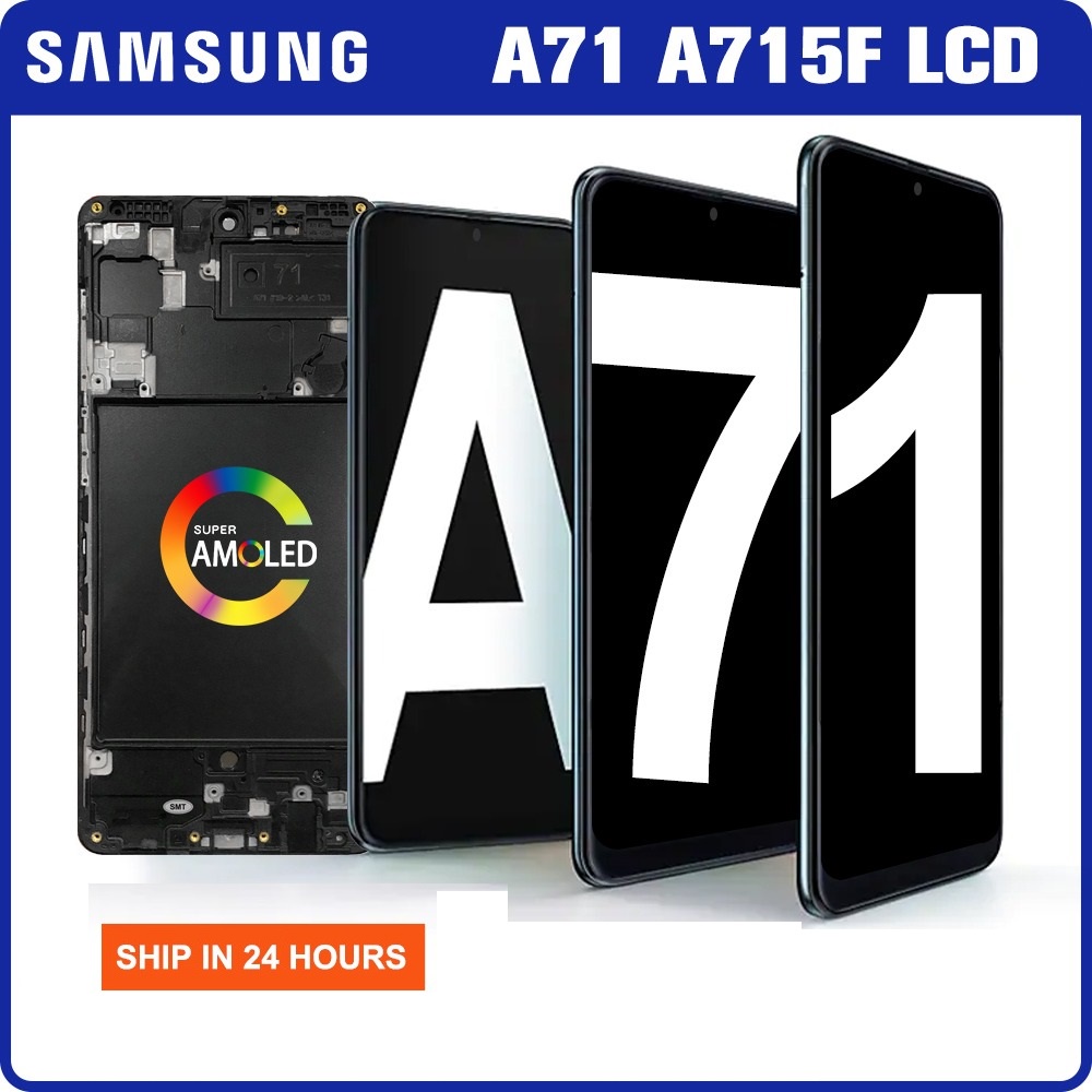 Super AMOLED สําหรับ Samsung Galaxy A71 A715 A715F A715FD จอแสดงผล LCD ...