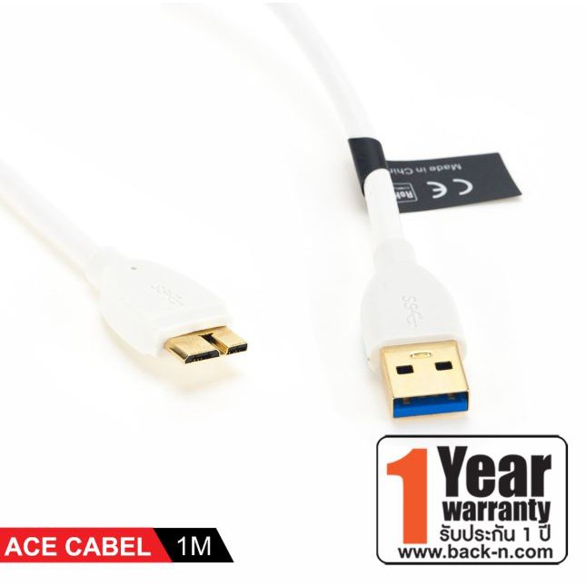มี2สี ACE USB 3.0 A plug - USB Micro B plug สายฮาร์ดดิสก์ HDD External ...