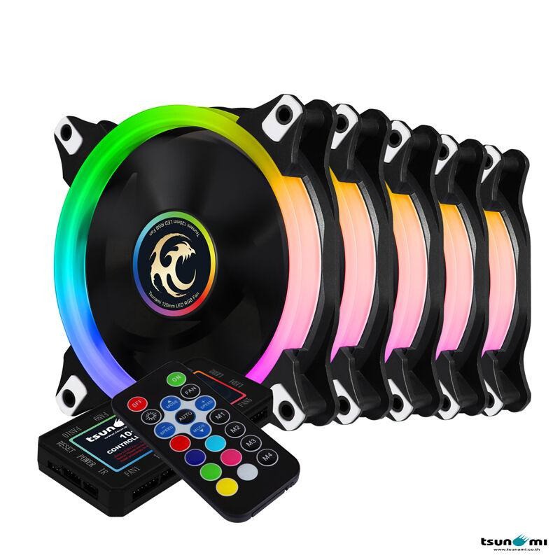 Tsunami Circle Series Mono-Ring RGB-120 RGB Fan Remote Control X 7 ...