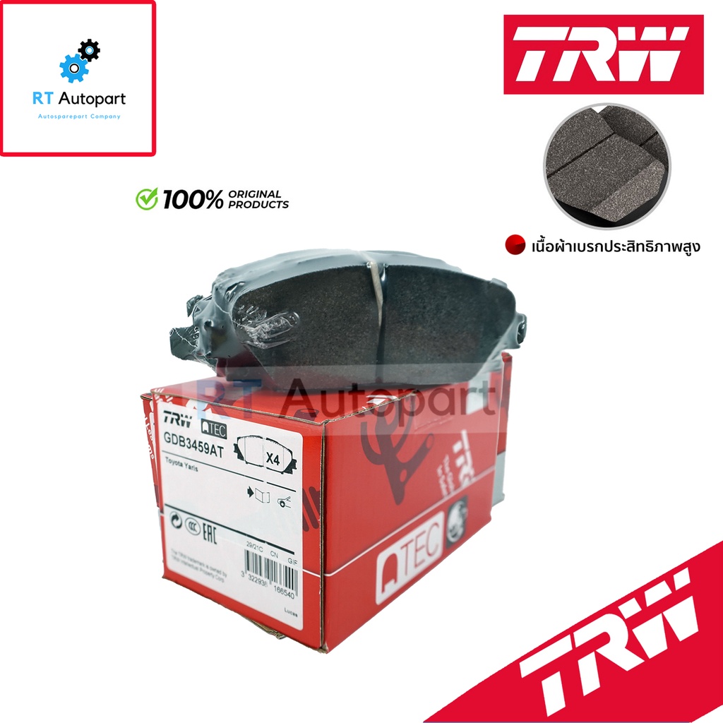 TRW ผ้าดิสเบรคหน้า Toyota Vios Yaris NCP91 NCP93 ปี07-13 รุ่น J E G **ดรัมเบรค** เกรด ATEC / ผ้า ...