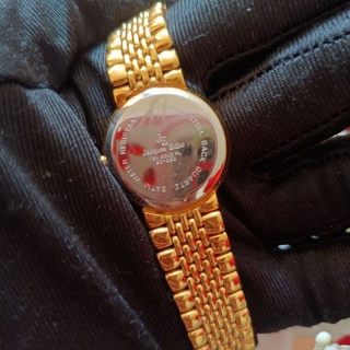 นาฬิกาแบรนด์เนมฝรั่งเศสJacques Edho Paris หน้าปัดสีทอง ตัวแดงสีทองของ ...