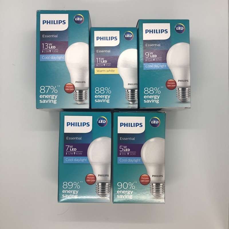 Philips LED Essential Bulb LED 13w, 11w, 9w, 7w | Shopee Thailand