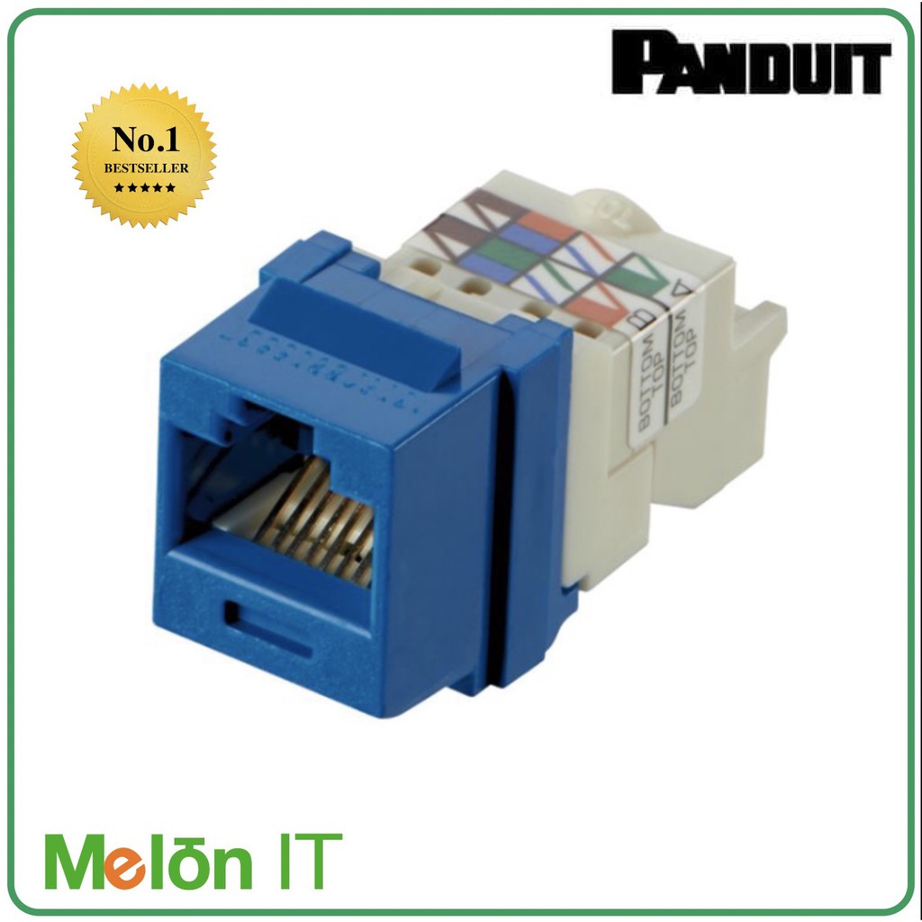 Panduit NetKey Jack Modules CAT6U/UTP, ปลั๊กตัวเมีย RJ45, สีน้ำเงิน ...