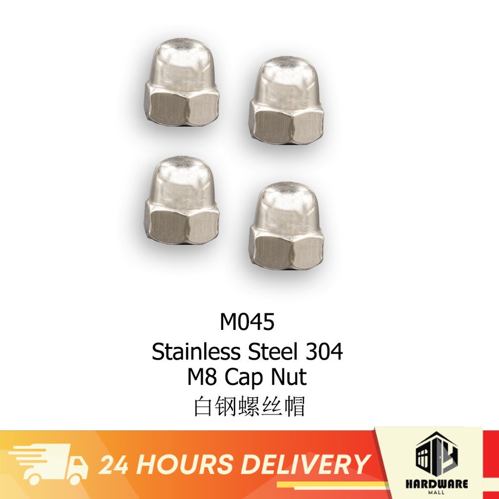 20 ชิ้น M8 สแตนเลส 304 หมวก Nut Acorn Carriage Bolt อลูมิเนียมประตูสกรู ...
