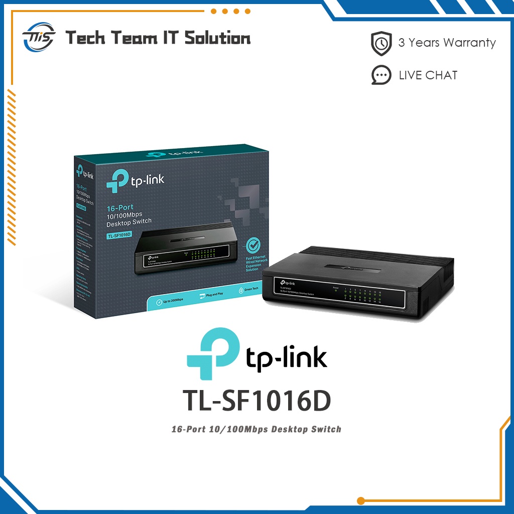 Tp-link TL-SF1016D (16-Port 10/100Mbps Desktop Switch) | Shopee Thailand