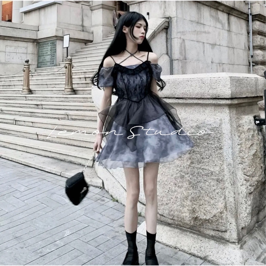 Lemon Studio พร้อมส่ง กระโปรง+กระโปรงสายไหล่ m-3xl เดรส ชุดเดรส เสื้อ ...