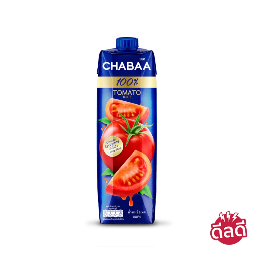 ชบา น้ำมะเขือเทศ 100% 1000 มล. CHABAA 100% TOMATO JUICE UHT 1000 ML ...