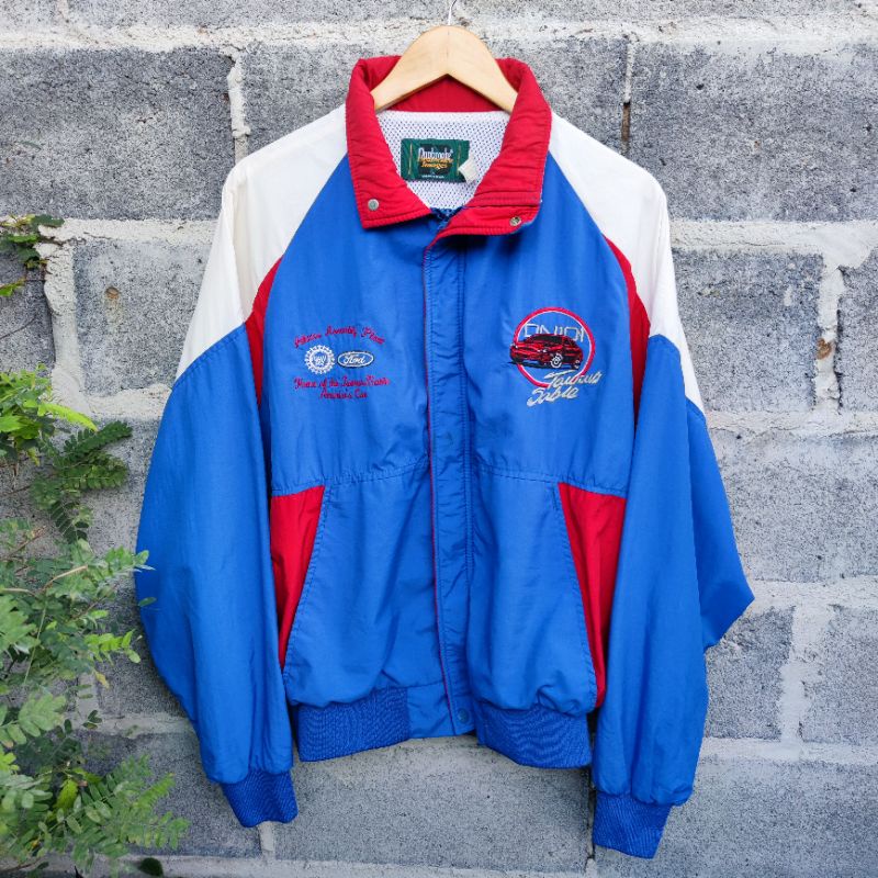 เสื้อแจ็คเก็ตวินเทจ Ford DN101 Embroidered Racing Jacket Rare Size L ...