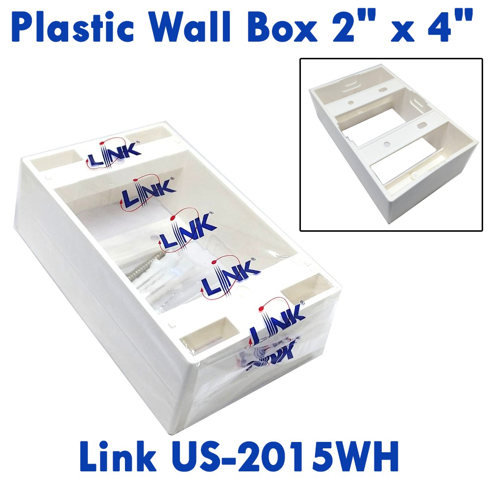 กล่องพลาสติกติดผนังลอย Link US-2015WH Plastic Wall Box 2" x 4" Depth 38 ...