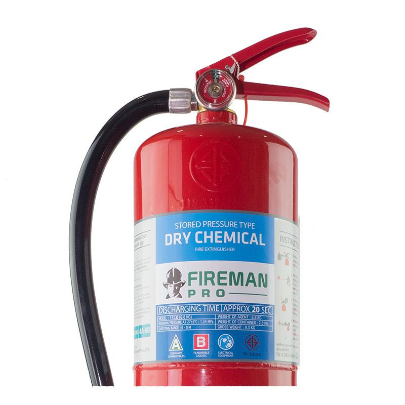 Fireman เครื่องดับเพลิงชนิดผงเคมีแห้ง รุ่น 4a5b ขนาด 15 ปอนด์ สีแดง