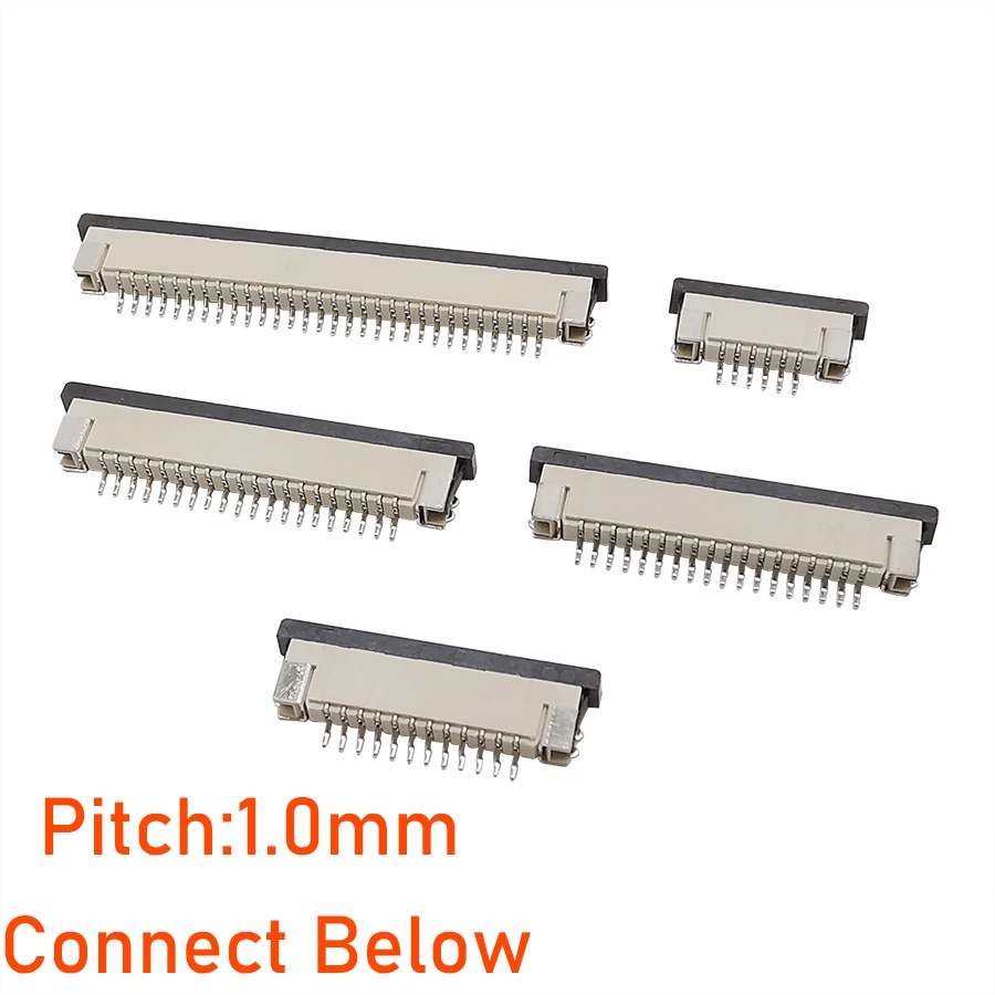10 ชิ้น/ล็อต FPC 1.0 มม.Pitch แบนเชื่อมต่อด้านล่างซ็อกเก็ต FPC FFC Connector 4P 6P 8P 10P 12P ...
