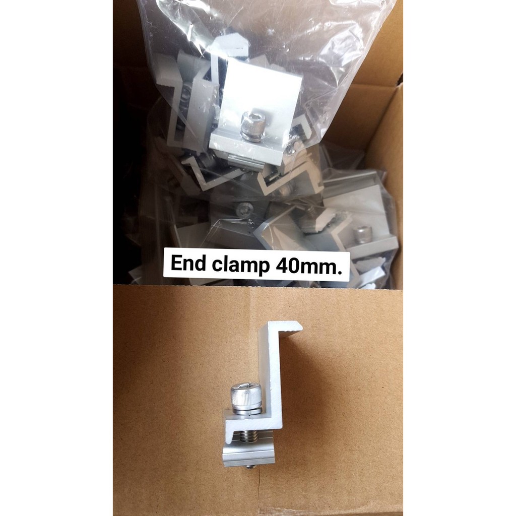 ชุดจับยึดแผงสุดท้าย End Clamp ความหนาแผงขนาด 40mm อุปกรณ์ติดตั้งแผงโซ ...