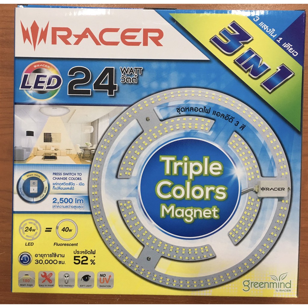 Racer LED 24 w. หลอดไฟแบบกลม | Shopee Thailand