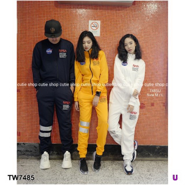 พร้อมส่ง 0232 บอดี้สูท naza จั๊มสูท แขนยาว ขายาว นาซ่า เท่ ชุดหมี อวกาศ | Shopee Thailand