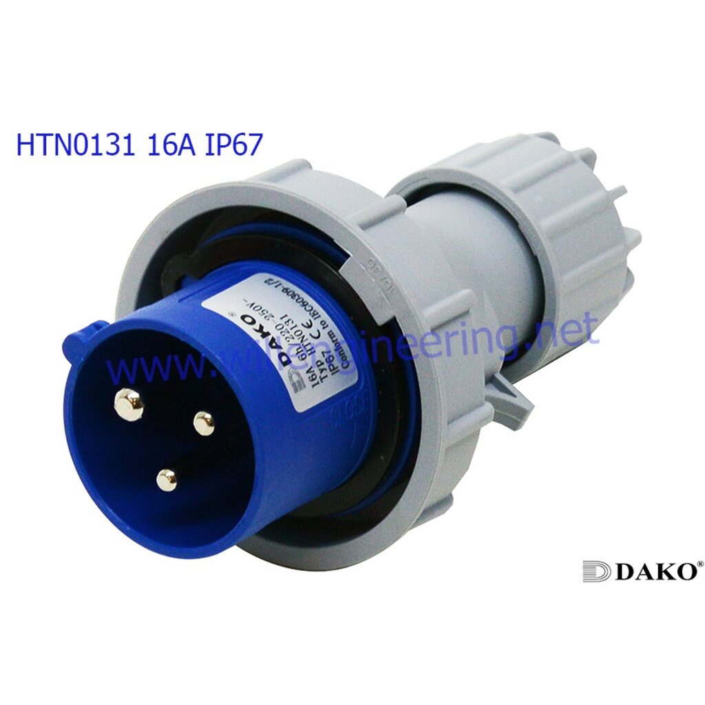HTN 0131 ปลั๊กตัวผู้กลางทาง 2P+E 16A 230V IP67 6h | Shopee Thailand