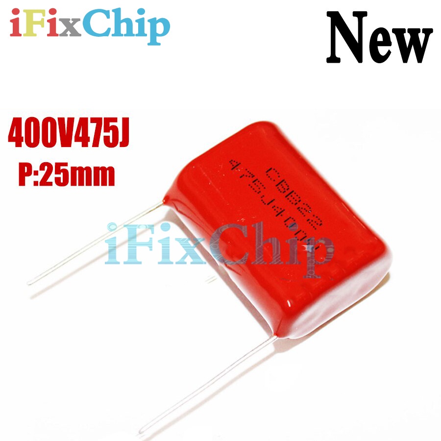 ตัวเก็บประจุฟิล์มโพลีโพรพีลีน 400V475J 400V 475J 475J400V Pitch 25 มม. 400V 4.7UF CBB 5 ชิ้น ...