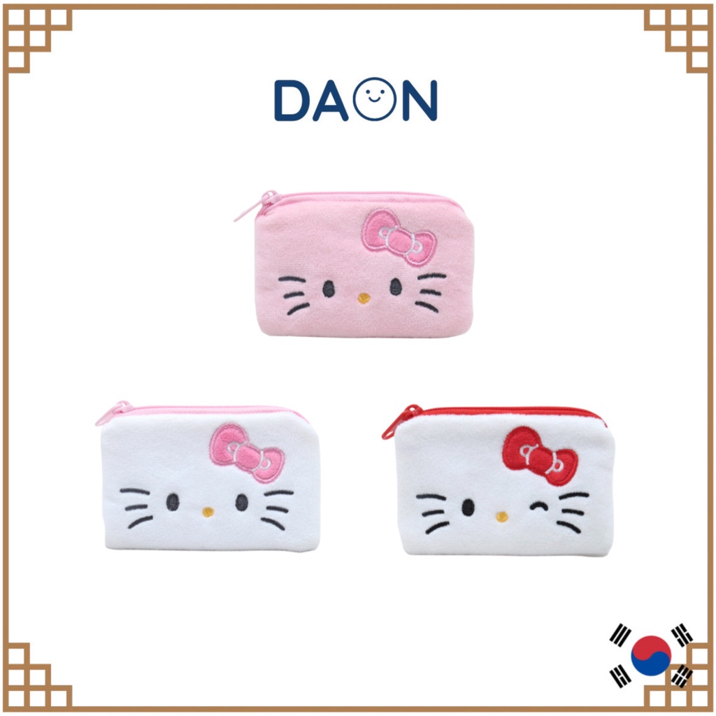 (Daiso Korea) Hello Kitty Embroidered Coin Purse | Shopee Thailand
