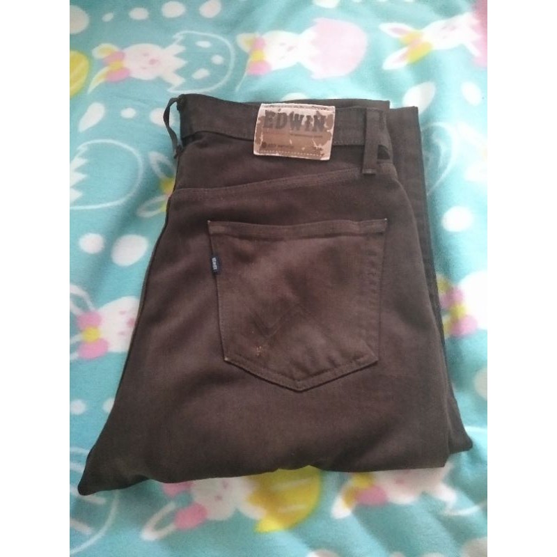 กางเกงยีนส์มือสองสีน้ำตาล edwin ส่งฟรี | Shopee Thailand