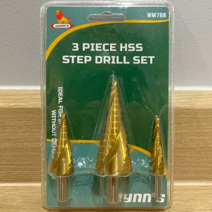 Wynn's ดอกสว่านเจดีย์ แบบเกลียว ดอกสเตป ดอกเจดีย์ Step drill 3ตัว/ชุด ...