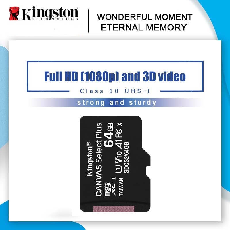 Kingston การ์ดหน่วยความจําดิจิทัล 64GB 128GB Microsdxc Class 10 Uhs-I ...