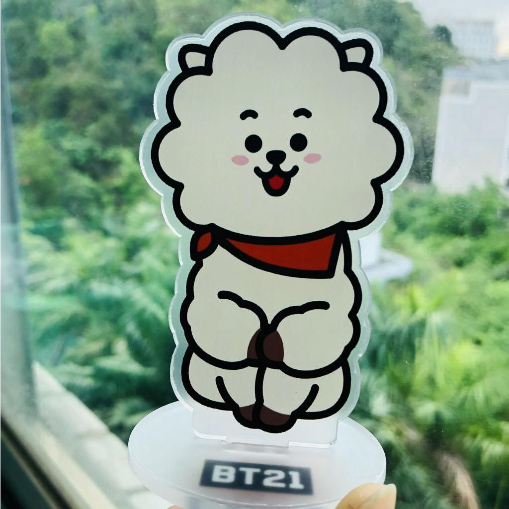 บีทีเอส BTS BT21 Figure Standee Plates Display Group Acrylic Stand ...