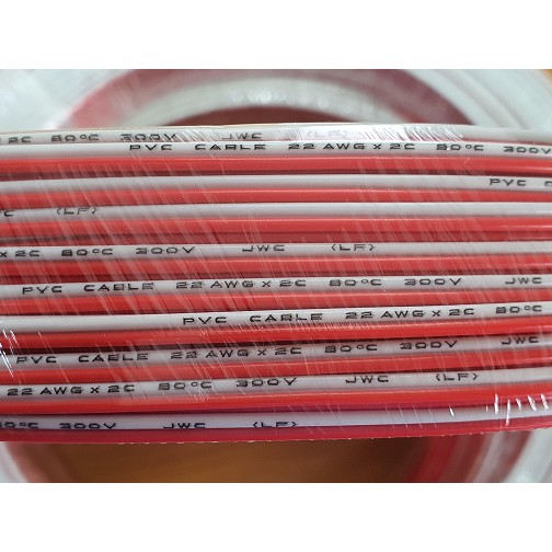 สายไฟ DC PVC CABLE สายคู่ ขาว แดง งานป้าย led สายลำโพง 16AWG 18AWG ...