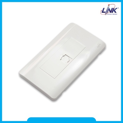 US-2331: LINK SHINY EXCLUSIVE FACE PLATE 1 PORT w/Shutter หน้ากากขาวเงาสวยสุดหรูมีชัตเตอร์SKU ...