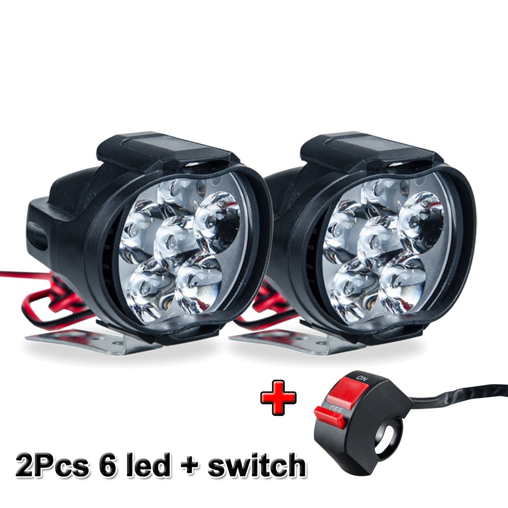 HIFAST LED ไฟหน้ารถจักรยานยนต์สีขาวสว่างมาก 1คู่ สปอตไลท์ กำลังไฟ 24W ...