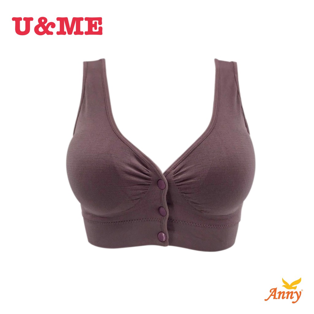 U&MEชุดชั้นใน บราAnnyทรงเสื้อกล้าม กระดุมหน้า ไร้โครง เนื้อผ้านุ่ม ใส่กระชับ เสื้อใน@E03/E02 ...