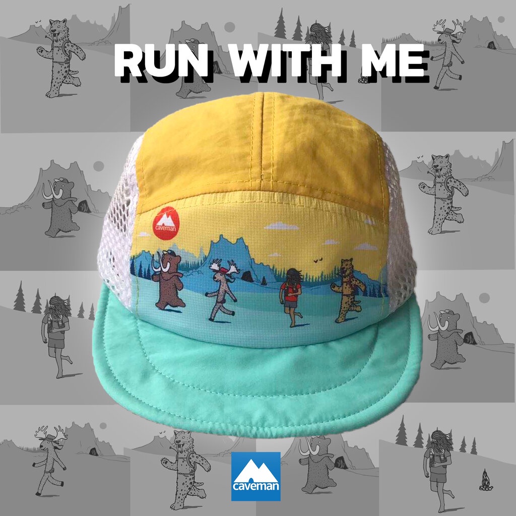 CAVEMAN CAP - RUN WITH ME หมวกแก็ปใส่วิ่ง | Shopee Thailand