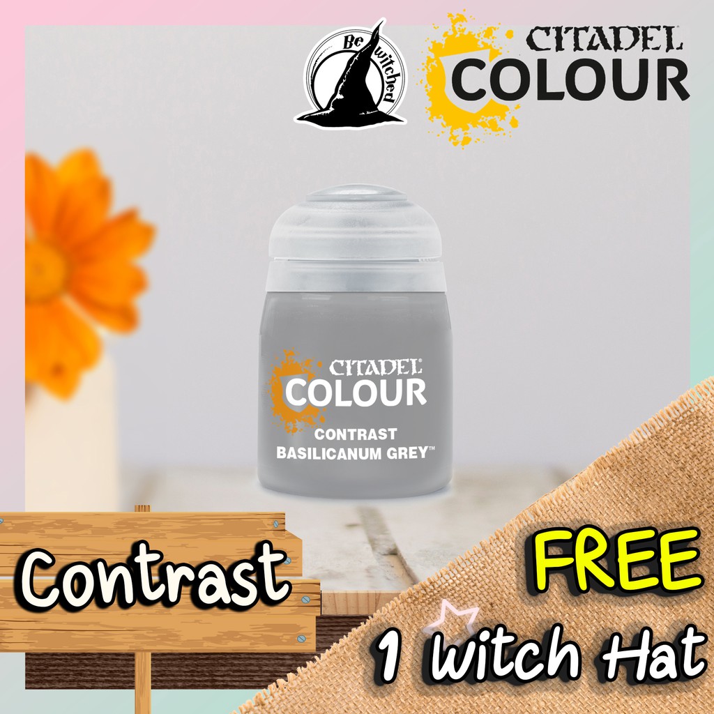 (Contrast) BASILICANUM GREY : Citadel Paint แถมฟรี 1 Witch Hat | Shopee ...