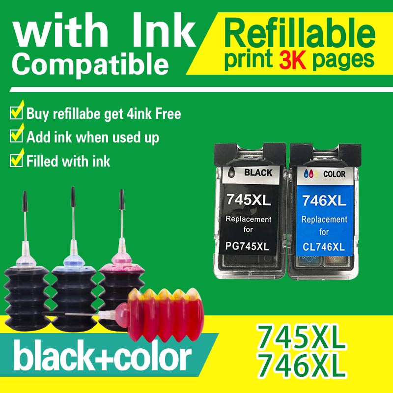 compatible pg 745 cl 746 ink pg745xl cl 746xl ink cartridge for Canon ...