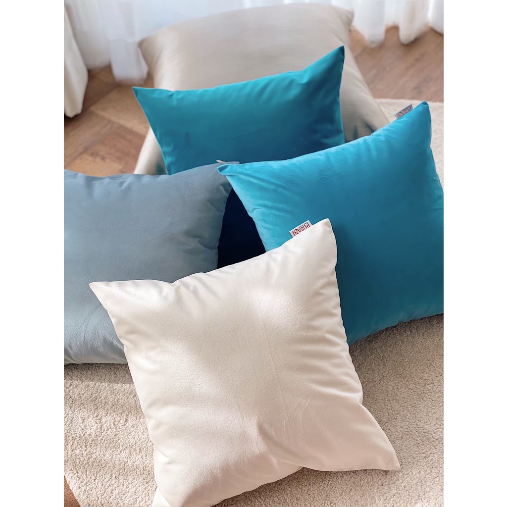 PUSANI - หมอนอิง กำมะหยี่นิ่ม สีใหม่ 7 สี ขนาด 45x45 cm พร้อมไส้หมอน ...