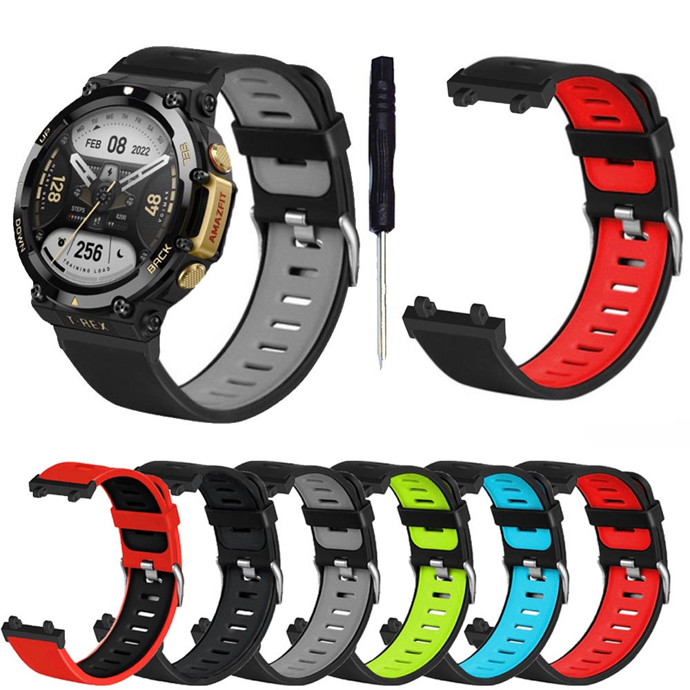 สายนาฬิกาข้อมือซิลิโคน สองสี สําหรับสมาร์ทวอทช์ Amazfit T Rex 2 Huami Amazfit T-Rex2 | Shopee ...