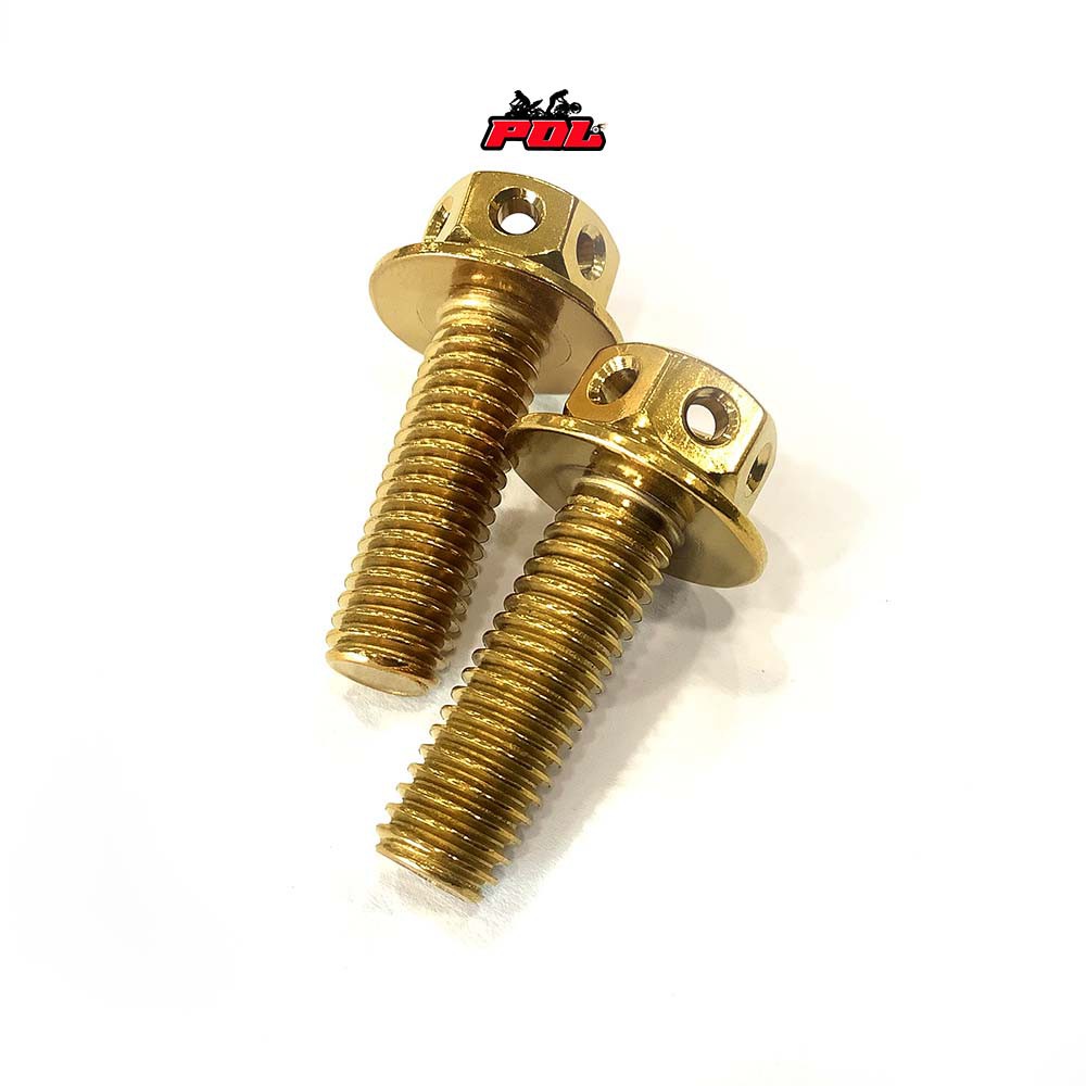 น็อตยึดคาร์ลิปเปอร์ น็อตเบอร์12 (M8*25)หัวเจาะ สีไทเท สีทอง สีเลส ขาย1 ...