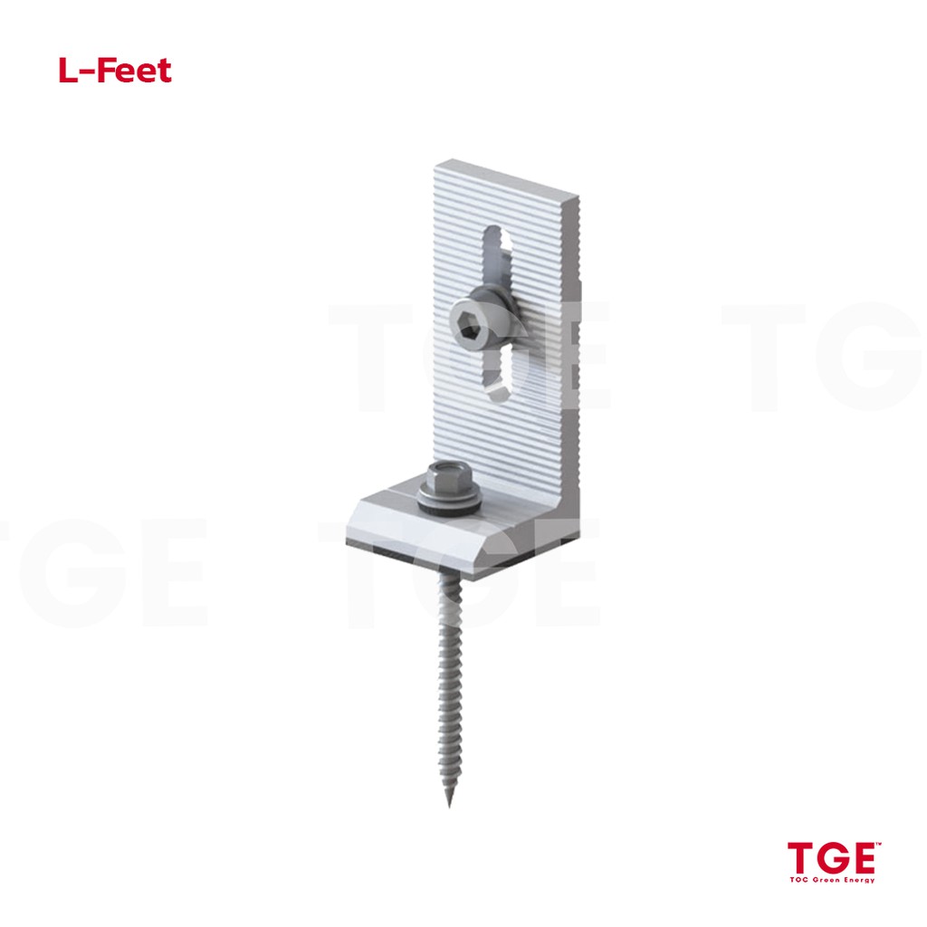 พร้อมส่ง L-feet 80 มิล ขายึดรางโซล่าเซลล์ สำหรับหลังคาเมทัลชีท หลังคา ...