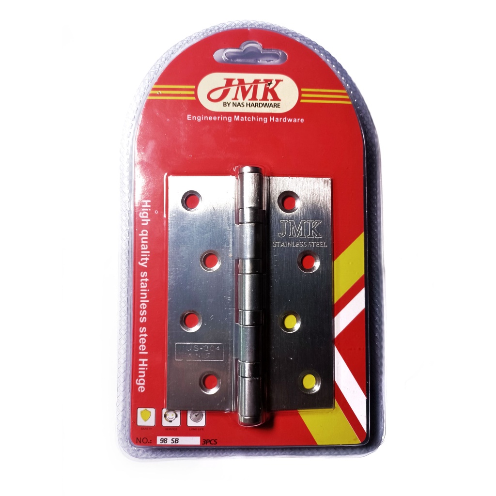 บานพับ บานพับประตู บานพับสแตนเลส JMK 4X3นิ้ว หนา 1.2มิล (1แพ็ค มี3ตัว) | Shopee Thailand