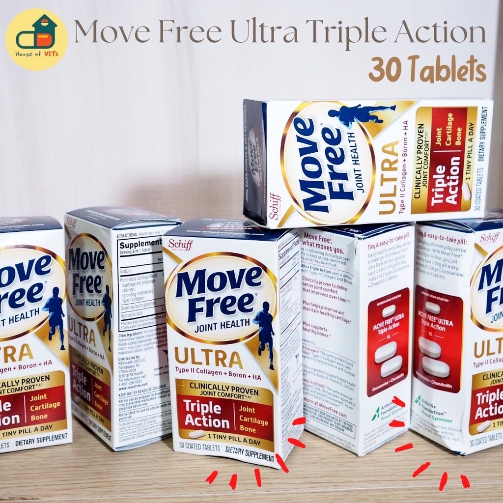 *กล่องบุบ ขนาด 30 เม็ด* exp 10/2024 Movefree มูฟฟรี Ultra Triple Action 30 เม็ด ของแท้ พร้อมส่ง ...