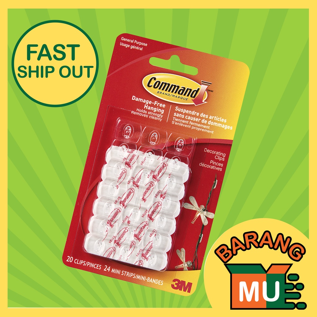 3M Command 17026 คลิปตกแต่ง Mini Wall Hook Organizer คลิปสายไฟ ...