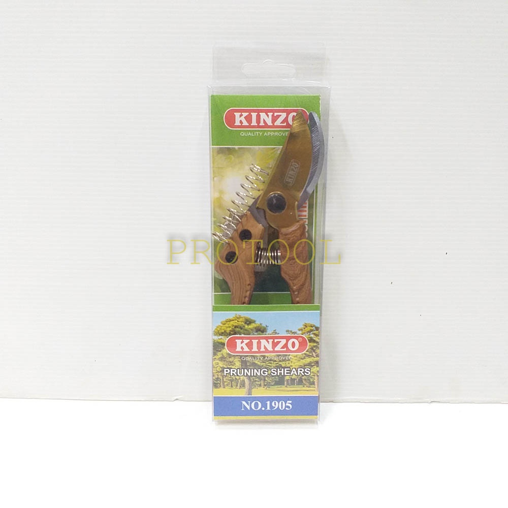 กรรไกรตัดกิ่งไม้ KINZO 1905 กรรไกรตัดกิ่ง ด้ามยาง ลายไม้ | Shopee Thailand