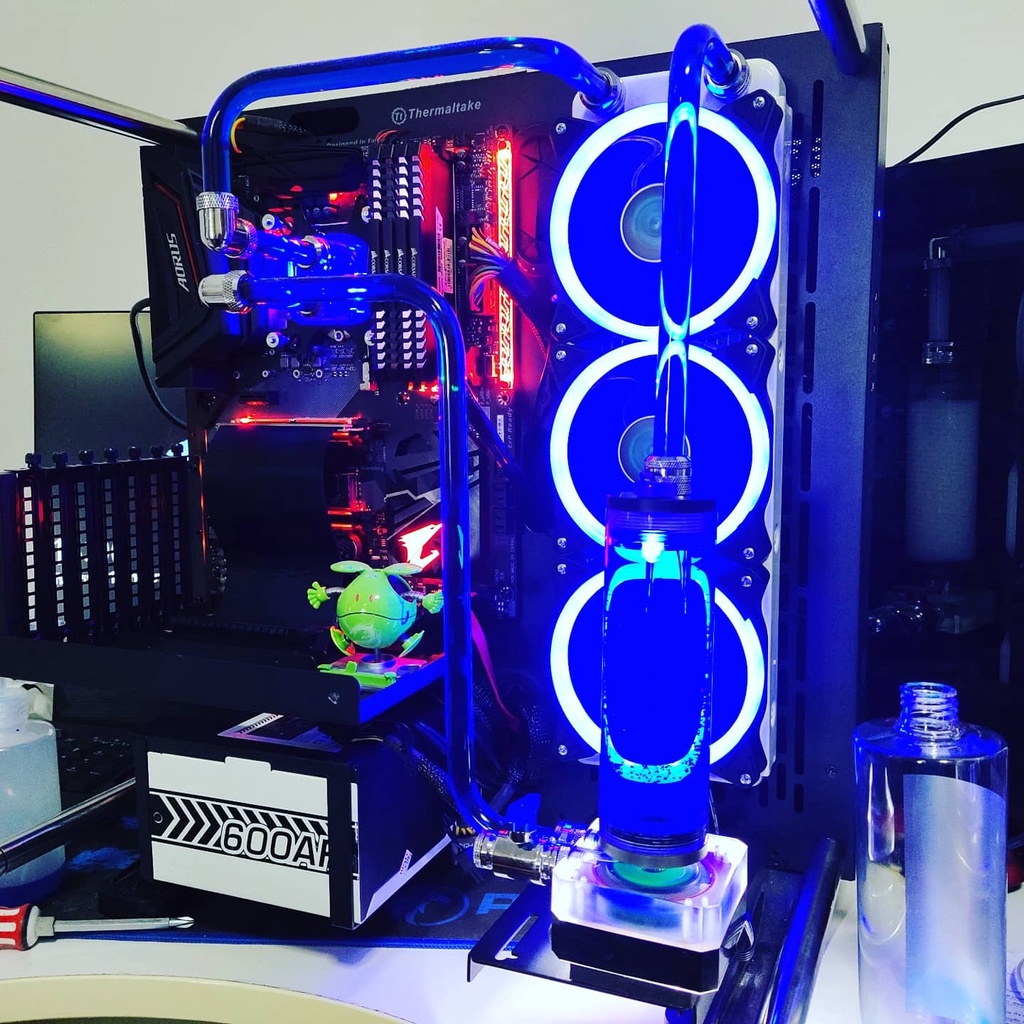 ชุดน้ำCPUระบบเปิด หม้อน้ำ3ตอน ท่ออะคริลิค ครบชุด รุ่นHigh Grade, CPU ...