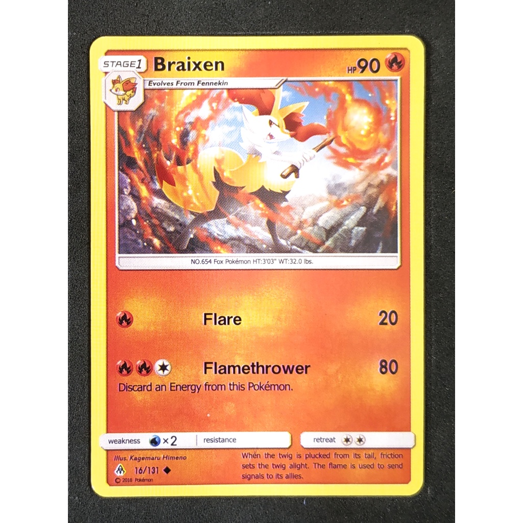 Braixen Stage 1 16/131 ไทเรนาร์ Pokemon Card (Normal) ภาษาอังกฤษ ...